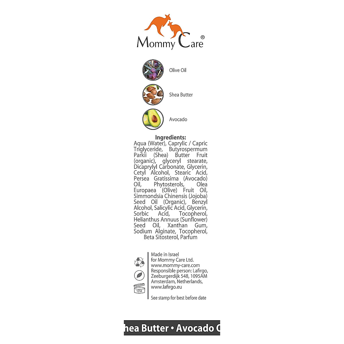 Stretch Mark Remover For Pregnancy, Anti Striae - Anti Stretch Marks, All Natural Organic Maternity Stretch Mark Prevention Lotion With Laminaria seaweed, Shea Butter Avocado and Olive Oil 3.38 fl oz