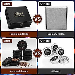 FUMAT Cocktail Smoker Kit with Torch,Smoked Old Fashioned Bourbon Whiskey Smoker Kit+PU Box,6 Flavors Wood Chips,Drink Smoker Infuser Kit, Brithday Whiskey Gifts for Men Dad