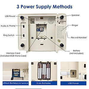 Audio Guest Book Phone Audio GuestBook Weddings Phones Record Customized Audio Messages Guest Book Alternatives Classic Retro Phone for Parties Birthdays Rentals Confessions Special Occasions (Beige)