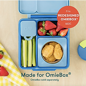OmieBox (2 pack) Leakproof Dips Containers To Go, Salad Dressing Container, Condiment Container with Lids - Food Safe Silicone - 4 ounces (Blue/Lime)