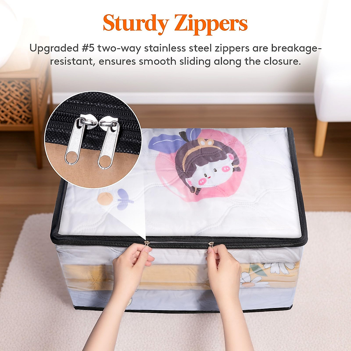 Lifewit 6 Pack Clear Clothes Storage Bags, 60L Plastic Blanket Storage Bags, Vinyl Foldable Moving Bags with Zipper, Closet Organizers and Storage Containers for Bedding, Duvet, Pillow