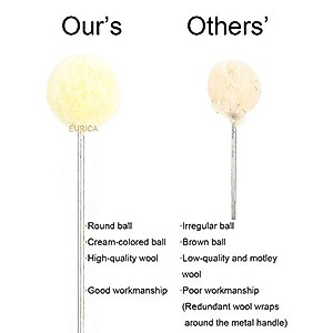 (50 Pack) Wool Daubers Leather Dye Leather Tool Wool Balls Brush Leathercraft Tools and Supplies Leather Crafting Tools Leather Craft Sponge Daubers with Metal Handle for DIY