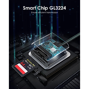 LENTION USB C to SD/Micro SD Card Reader, Type C SD 3.0 Card Adapter Compatible 2023-2016 MacBook Pro 13/15/16, New Mac Air/iPad Pro/Surface, More (CB-C8, Space Gray)