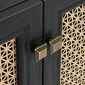 Safavieh Home Collection Piran Black and Gold 4-Door 2-Shelf Media (65-inch Flat Screen) TV Stand