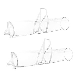 Elf Stor Gift Wrapping Paper Roll Storage Bags 31" long, 2 pk Clear Totes with Handles, fits up to 25 pcs gift wrap paper roll in each bag