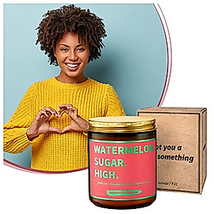 Watermelon Sugar High - Handmade Natural Soy Candle - Harry Styles Candle - Harry Merch - Harry S One Direction Present Idea Music Themed Gift for Fans