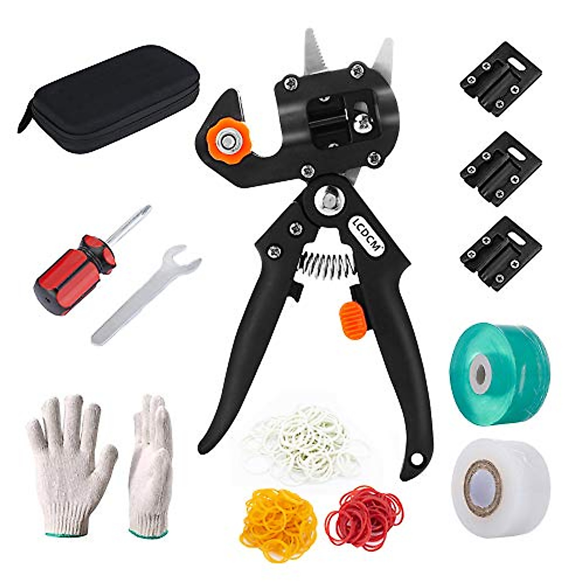 LCDCM Portable Fruit Tree Grafting Machine Garden Grafting Seedlings Grafting Machine with Foliage Trimming Scissors Grafting Cutting Tool Set (Grafting Shear)
