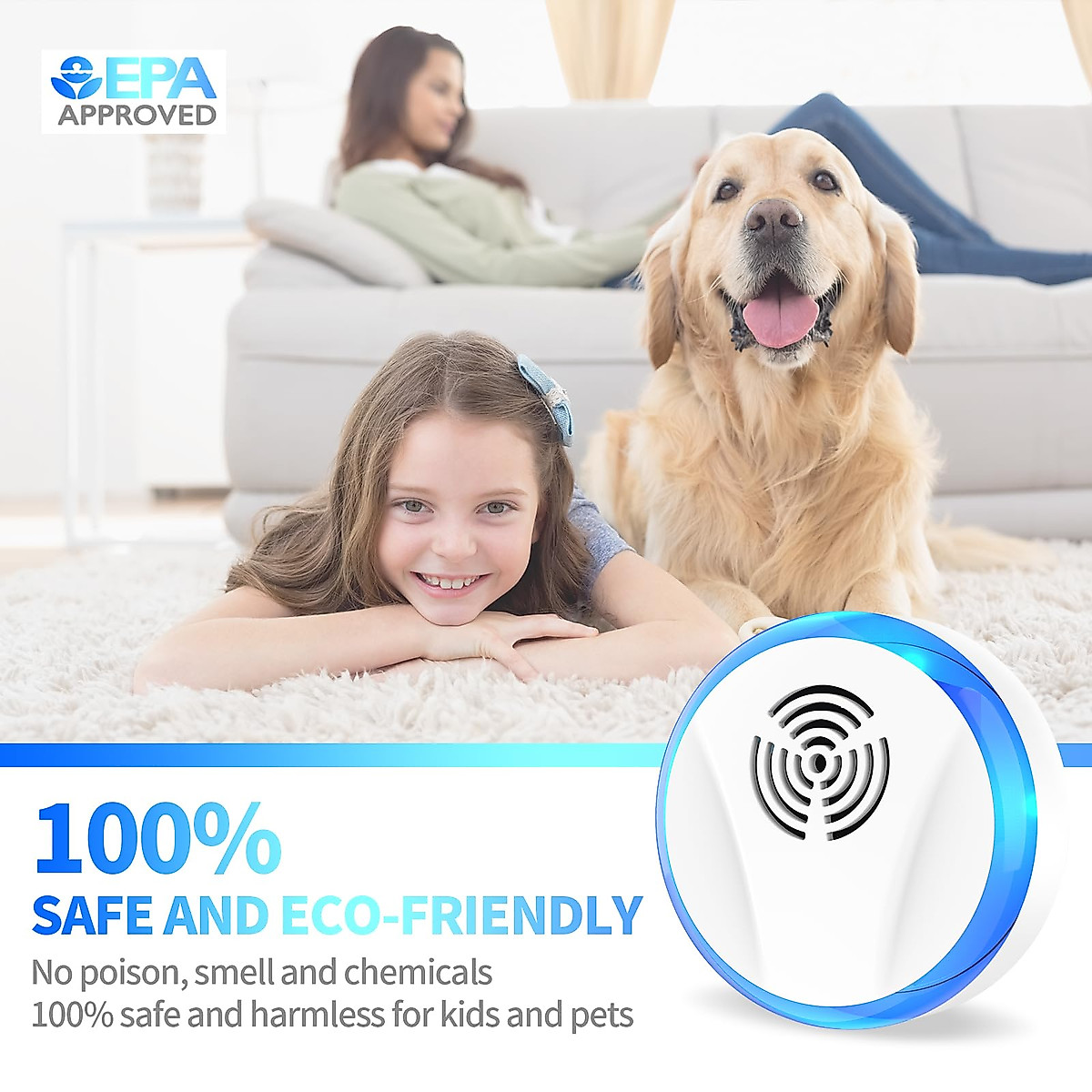 Lickoon 6 Packs Ultrasonic Pest Control Repeller, Electronic Pest Repellent Plug in Indoor for Insect Roaches Spider Ant Bug Rat Rodent Mouse Repellent for House Kitchen Garage Warehouse