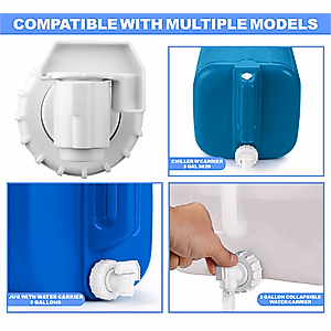5-Gallon Water Jug Spigot, Water Carrier Jug Replacement Faucet Assy Kit. Compatible with Coleman 5 Gallon Water Carrier Model 5620 Blue 5-Gallon Chiller. Easy replacement Durable 5-Gallon Faucet Assy