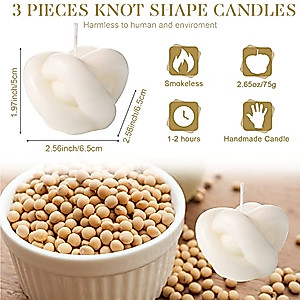 3 Pieces Decorative Candles Knot Candle Twisted Candles Aesthetic Candles Cool Candles Yarn Candle Shape Candle Cute Candles Soy Wax Scented Candle White Candles Art Decor for Christmas Birthday Gift