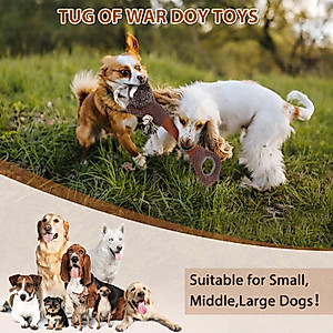 Eneston Large Plush Squeaky Dog Toys with Crinkle Paper, Tug of War Pull Toys for Puppies, Interactive Dog Chew Toys for Small, Medium and Large Dogs