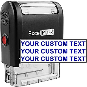 Custom Self-Inking Stamp - Up to 3 Lines - 11 Color Choices and 17 Font Choices (Medium)