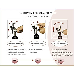 Pulisty Bunny Wine Bottle Opener Set With Stand (Silver or Gold),3 options+Bundles, Screwpull Wine Opener Set, Corkscrews for Wine Bottles, Wine Corkscrew Wine Opener, Easy Wine Opener Manual