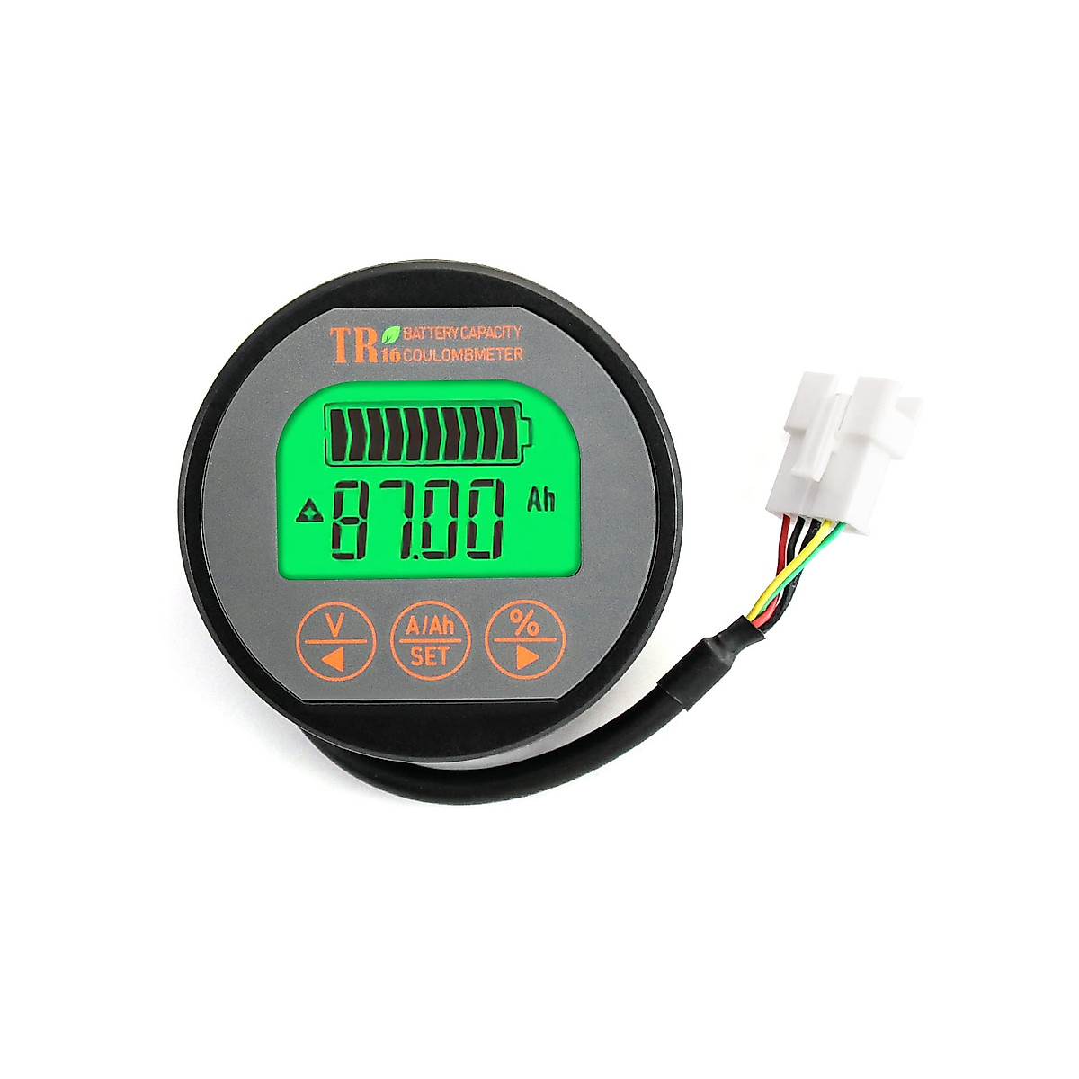 QWORK Battery Monitor Voltmeter Ammeter, Voltage Range 8V-80V and up to 500A, Voltage Current Meter with 13 ft Custom Cable