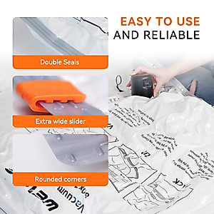 Wevac Small Vacuum Storage Bag (Small x 10) | Space Saver with Premium Electric Pump | Double Zip Seal | Special-Grip Clip | Ideal for Clothes, Blanket Compression and Travelling