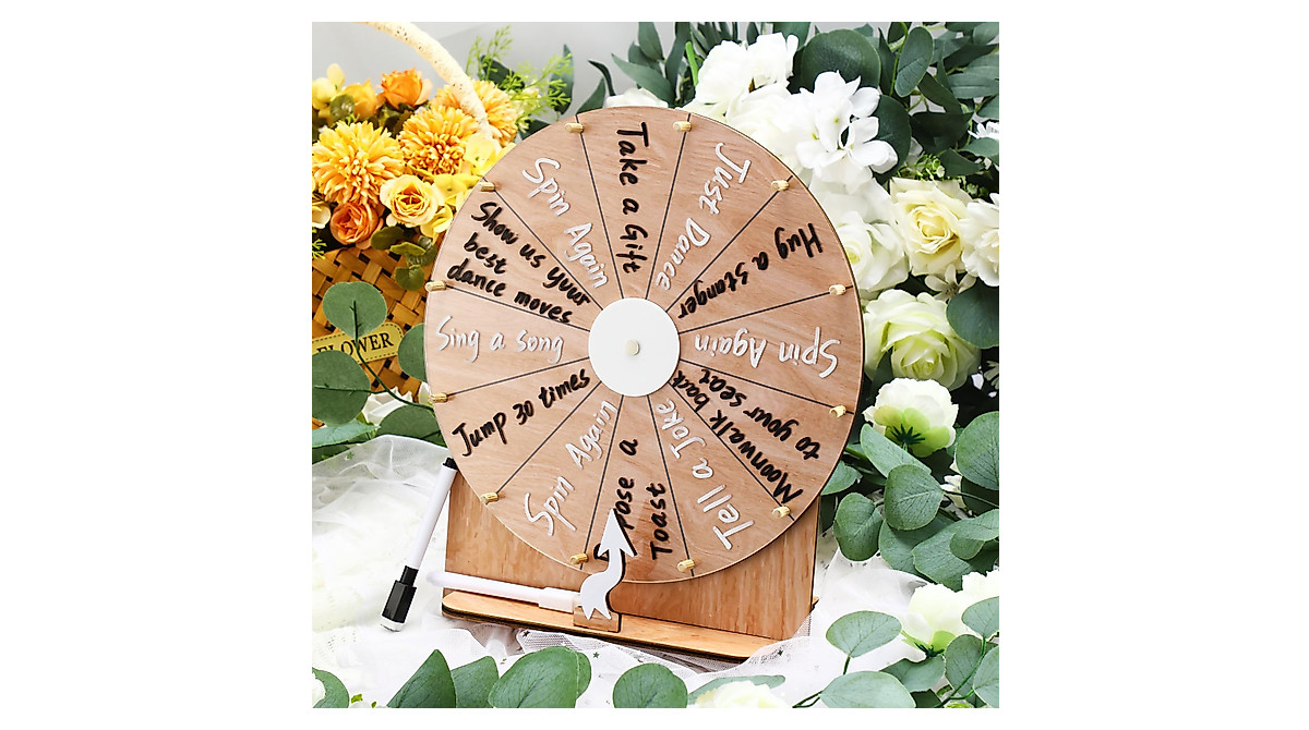 Memorywuu Wedding Spinning Wheel - Customizable Prize Wheel 11.4 Inch