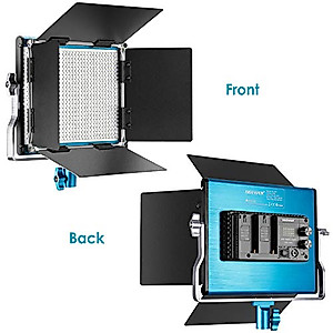 Neewer Metal Bi-Color LED Video Light for Studio, YouTube, Product Photography, Video Shooting, Durable Metal Frame, Dimmable 660 Beads, with U Bracket and Barndoor, 3200-5600K, CRI 96+ (Blue)