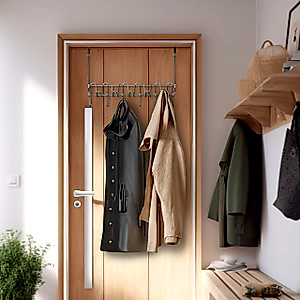 DecoBros Supreme Over The Door 11 Hook Organizer Rack, Chrome Finish