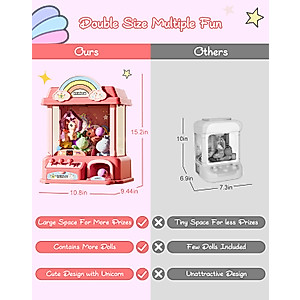 Kakamelon Claw Machine for Kids and Adults with Mini Prizes|Toys for Ages 8-13 Girls|Candy Machine Birthday Gifts for 6 7 9 10 12 Years Old