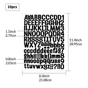 1260 Pieces 10 Sheets A4 Vinyl Letter Sticker, Self Adhesive Letters Numbers Mailbox Numbers Sticker for Signs, Window, Mailbox, Door (Black,1 Inch)