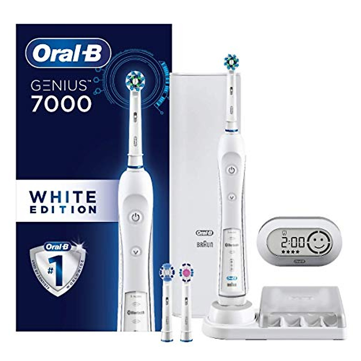 Oral-B 7000 SmartSeries Electric Toothbrush with Bluetooth Connectivity and Travel Case, White