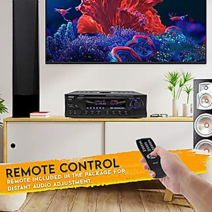 Pyle 300W Digital Stereo Receiver System - AM/FM Qtz. Synthesized Tuner, USB/SD Card MP3 Player & Subwoofer Control, A/B Speaker, iPod/MP3 Input w/Karaoke, Cable & Remote Sensor - Pyle PT270AIU.5