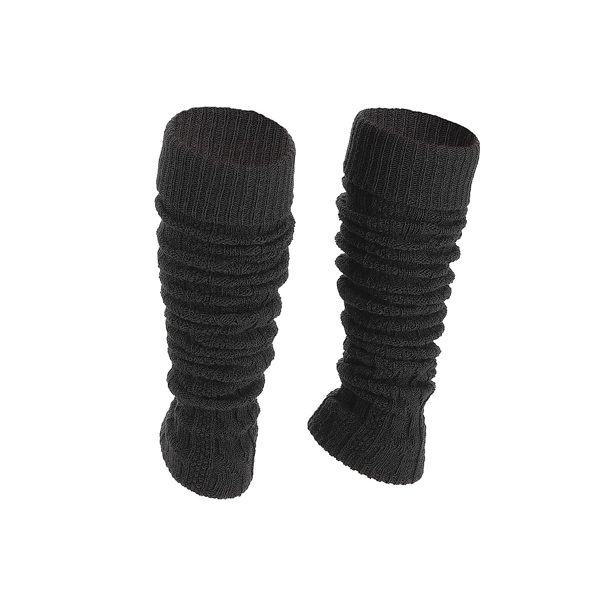 SERIMANEA Wool Leg Warmers for Women, Girls, and Professional Dancers, Calf Cuffs In Braid Pattern for Ballet, Indoor and Outdoor Activities Calf Circumference 11"-13.4", Black