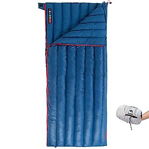 Naturehike Down Sleeping Bag 800 Fill Power Lightweight Compact for Backpacking Camping Hiking Traveling with Compression Sack (Dark Blue(42.8℉), Large（78.7" L x31.5 W）)