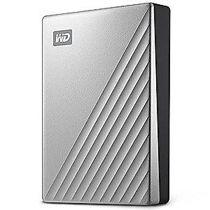WD 2TB My Passport Ultra, Silver, Portable External Hard Drive, backup software with defense against ransomware, and password protection, USB-C and USB 3.1 - WDBC3C0020BSL-WESN
