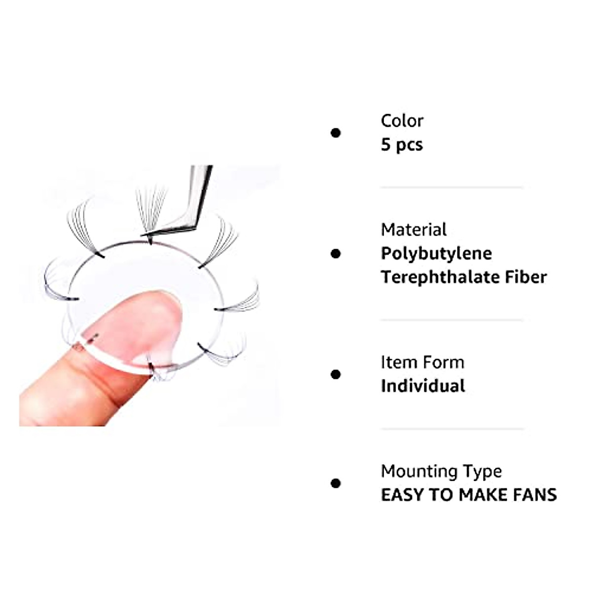 Eyelash Extension Supplies 5 Pcs Easy Fan Lash Pad Pallet Patches GEMERRY Lash Extension Supplies for Beginners Make Fans Blooming Easy Volume Lashes Pallet Tools Eyelash Holder, 3x30mm