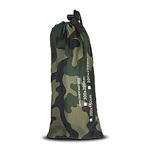 Lightweight Outdoor Cam Hiking Tent Tarp, Waterproof Picnic Mat Shelter Tent Tarp Rain Fly, with Drawstring Carrying Bag for Backpacking, and Outdoor Living Camouflage Survival Gear(3*2.9M)