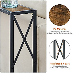 Gewudraw Console Table, Narrow Sofa Table, 41.7'' Entryway Table, Industrial Sofa Table for Hallway, Living Room, Bedroom, Long Console Table - Vintage Brown