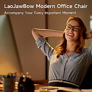 LaoJawBow Ergonomic Office Chair - Comfy Desk Chairs with Wheels and Arms, 400LB Heavy Duty Mesh Computer Chairs with Comfortable Lumbar Back Support for Home Office, Bedroom, Study and College Dorm
