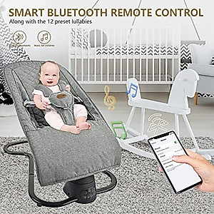 Baby Bouncer, 2 in 1 Baby Bouncer for Infants, Portable Baby Bouncer Seat & Infant to Toddler, Comfortable Bouncer for Babies 0-6 Months with Music and Vibrations