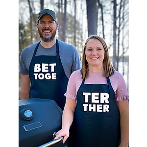 UP THE MOMENT Better Together Couples Apron, Matching Aprons for Couples, Couples Aprons Funny, Funny Aprons for Couples, Host Gift for Couples, Wedding Gifts for Couples Who Have Everything