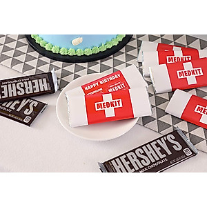 Game Party Supplies Chocolate Bar Medkit Labels With Foil Wrappings For Birthday Party Game Birthday Party Decorations (24+24 Count)