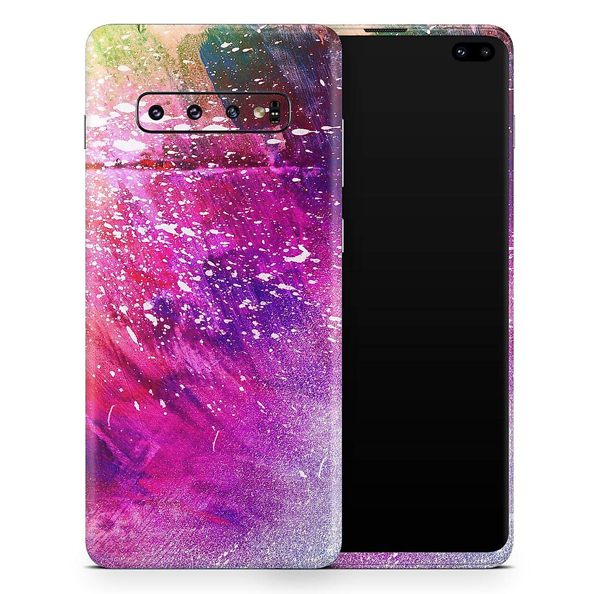 DesignSkinz Abstract Neon Paint Explosion Protective Vinyl Decal Wrap Skin Cover Compatible with The Samsung Galaxy S20 (Screen Trim & Back Glass Skin)