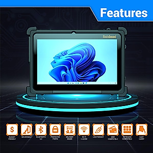 MobileDemand Flex 10B Rugged 10 inch Tablet with Keyboard and Windows 11 Pro Upgrade, A Rugged Laptop Tablet PC,(Beats Traditional Laptop Computer in Rigidity), Field Work Business Laptop