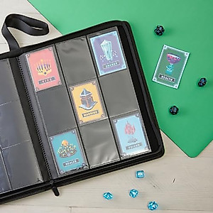Okuna Outpost Trading Card Binder with 9-Pocket Plastic Sleeves, Zipper Organizer for 360 TCG Cards (Green)