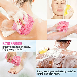 3 Pieces African Net Sponge Long Net Bath Sponge Exfoliating Shower Body Scrubber Back Scrubber Skin Smoother Body Exfoliating Cloth Nylon Bathing Scrubber for Men Women for Daily Use