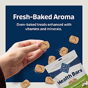 Blue Buffalo Health Bars Mini Crunchy Dog Biscuits, Oven-Baked with Natural Ingredients, Apples & Yogurt, 16-oz Bag