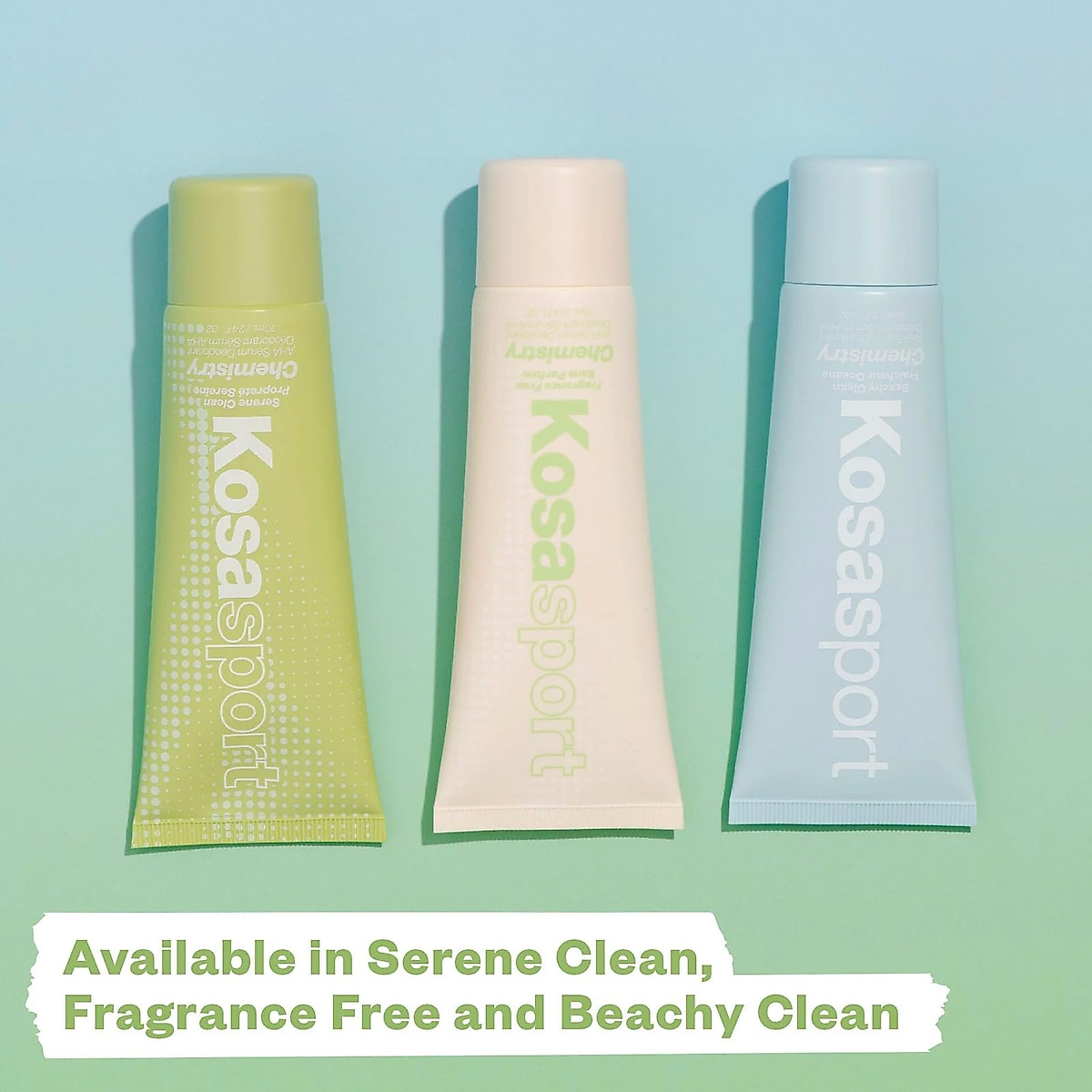 Kosas Chemistry Deodorant - Aluminium and Baking Soda Free + BO-Fighting AHA Serum that Exfoliates, Softens, and Nourishes the Skin, (Serene Clean)