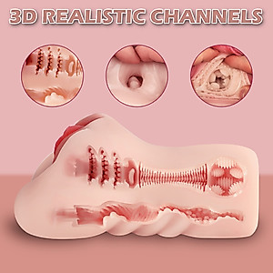 2 in 1 Male Masturbator Pocket Pussy for Men Sex Doll Male Sex Toy Pocket Pussies Adult Toys Blowjob Male Stroker Mens Sex Toys with 3D Realistic Vagina Tight Anus Male Sex Toys for Men Sex Pleasure