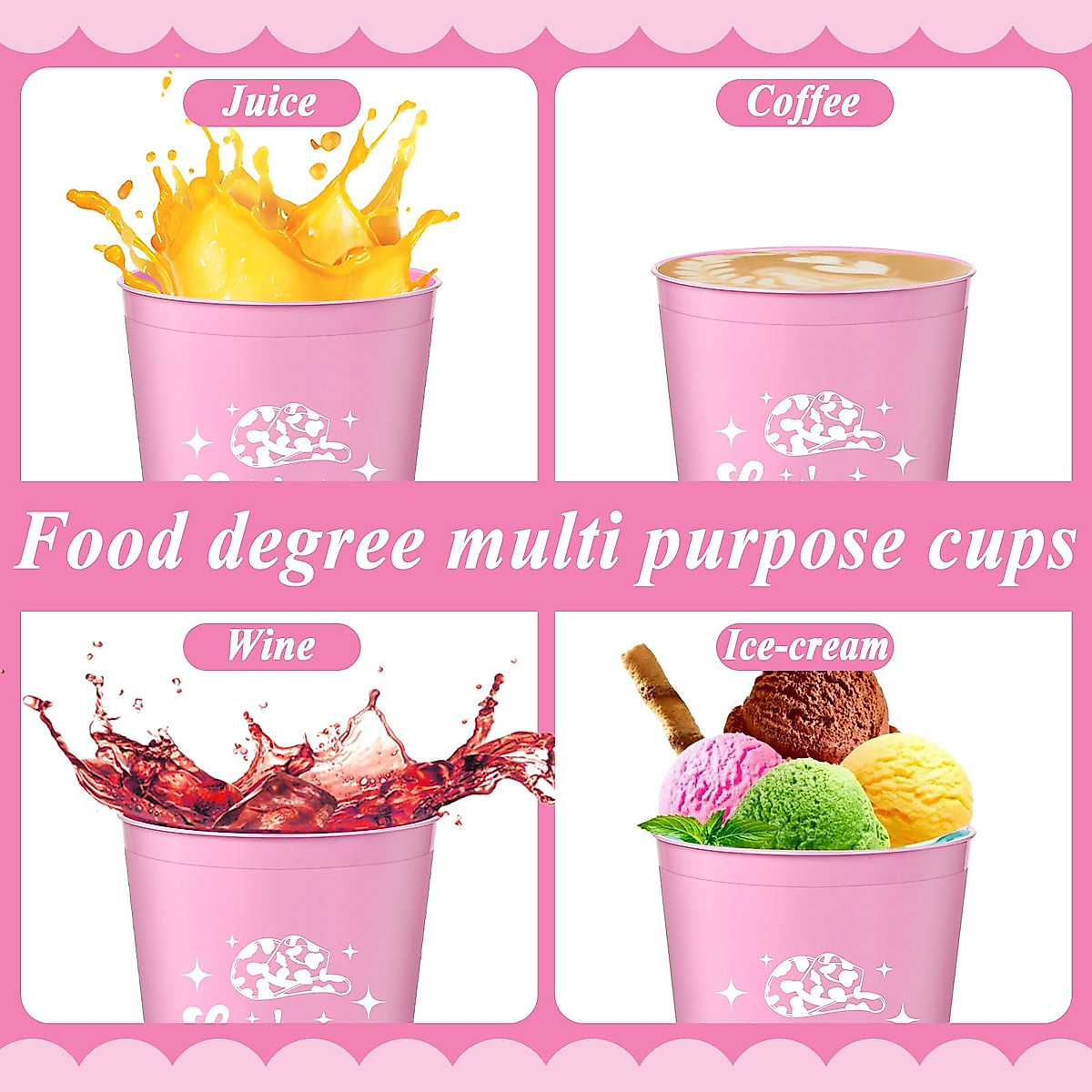 24Pcs Let's Go Girls Cups Retro Bachelorette Themed Party Supplies Reusable Plastic Cups White and Pink for Cowgirl Bridal Shower 12oz Tumblers for Last Rodeo Western Wedding Party Favors Decorations