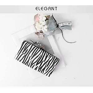 Women Clutch Evening Purses Black - and White Zebra Pattern Wristlet Hobo Bag Crossbody Bag with Chain Strap for Party (Zebra)