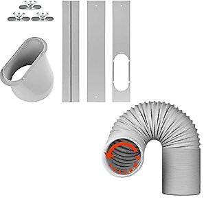 TURBRO 5.9 Inch Portable Air Conditioner Universal Exhaust Hose Anti-Clockwise Thread with Window Vent Kit