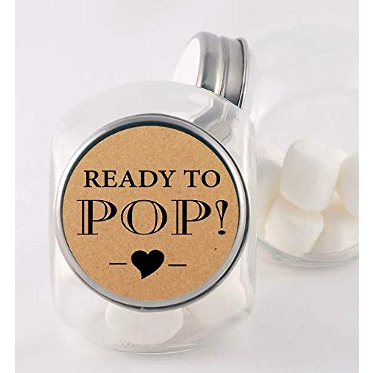 Baby Shower Stickers, Faux Craft Paper, Round 1.67 Inch - 48 Stickers, Ready to Pop Baby Stickers for Popcorn Baby Shower, Ready to Pop Stickers for Popcorn for Boy or Girl