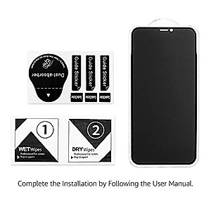 Amazon Basics Privacy-Tempered Glass Screen Protector for iPhone X / XS and 11 Pro - 5.8 Inch, 5.43" x 2.56", Anti Glare & Blue Light Filter