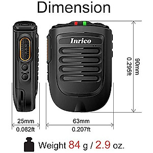 KJD Inrico B01 Wireless Handheld Microphone Bluetooth Version 4.2 PTT for W7 N60 W2PLUS Android Mobile Radio Phone Work with Zello Real PTT NOT Support iOS System 1111