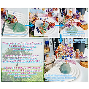 QINJIEJIE Amethyst Crystal Tree Crystals Healing Stones Reiki Natural Crystals Base Copper Wire Tree Life Spiritual Meditation Energy Room Office Desk Decor Purple Gifts for Women Men